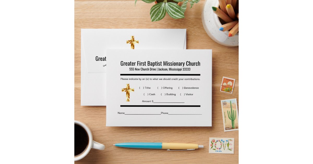 Modern Church Tithe Envelope | Zazzle