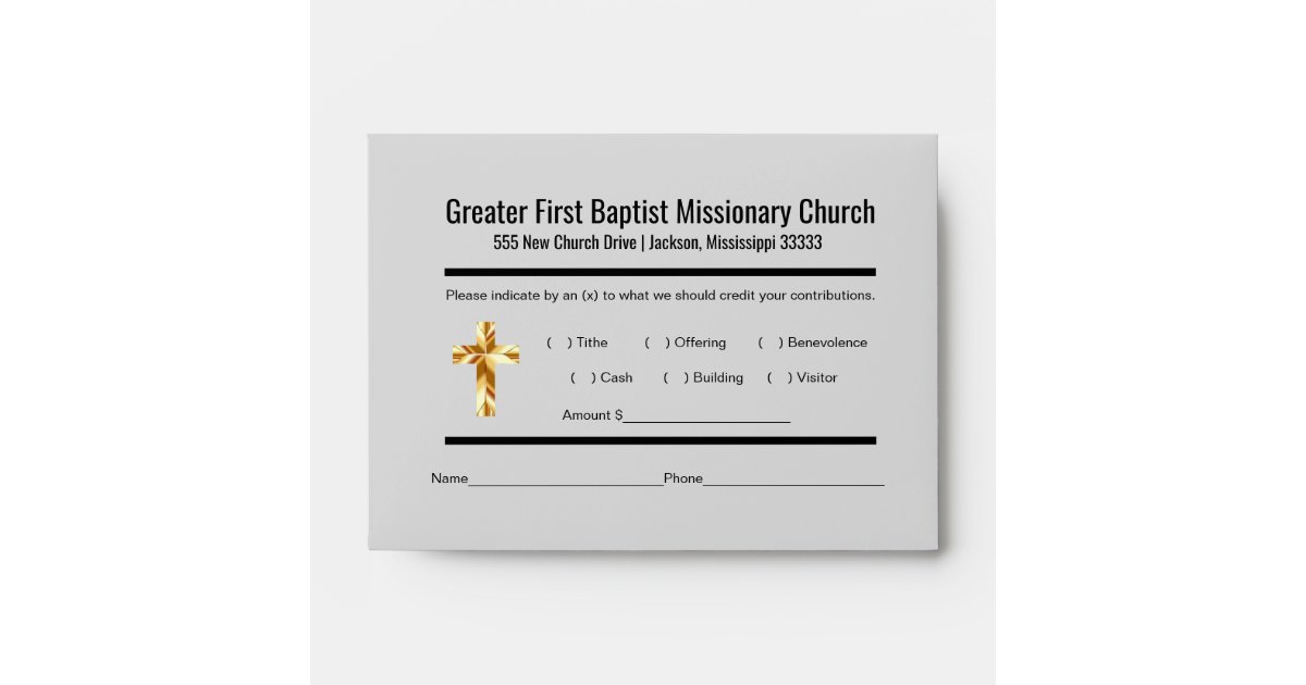 Modern Church Tithe Envelope | Zazzle