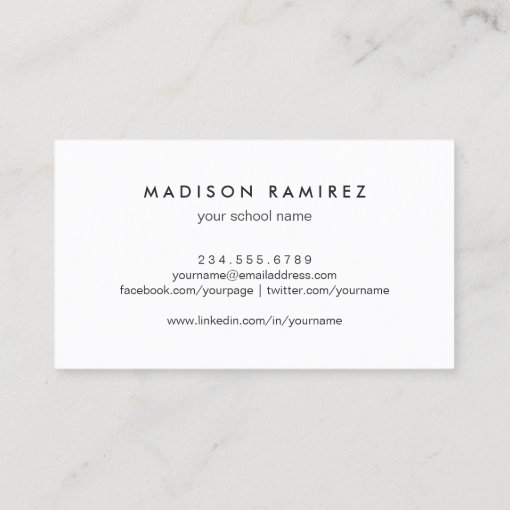Modern Circle Monogram Logo Graduate Students Calling Card | Zazzle
