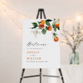 modern citrus oranges wedding welcome sign | Zazzle
