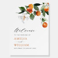 modern citrus oranges wedding welcome sign | Zazzle