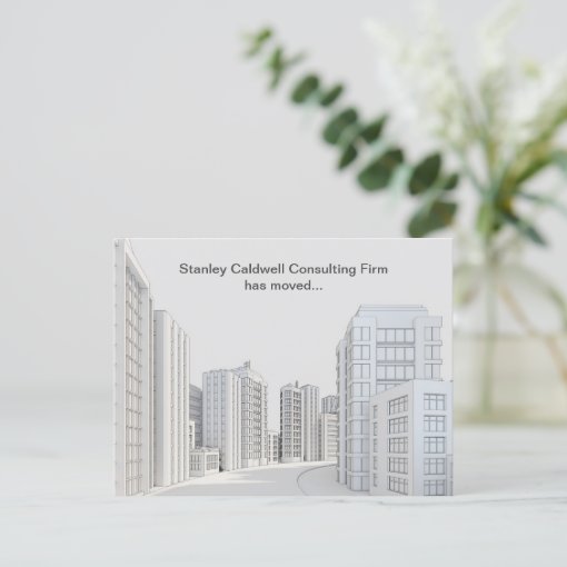 Modern City Architecture Custom Business Moving Postcard | Zazzle
