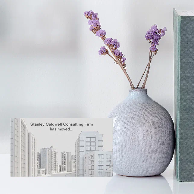 Modern City Architecture Custom New Address Business Card | Zazzle