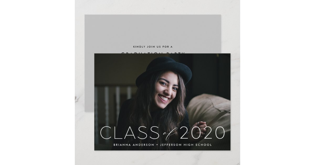 Modern Class of 2020 Photo Graduation Party Invitation | Zazzle