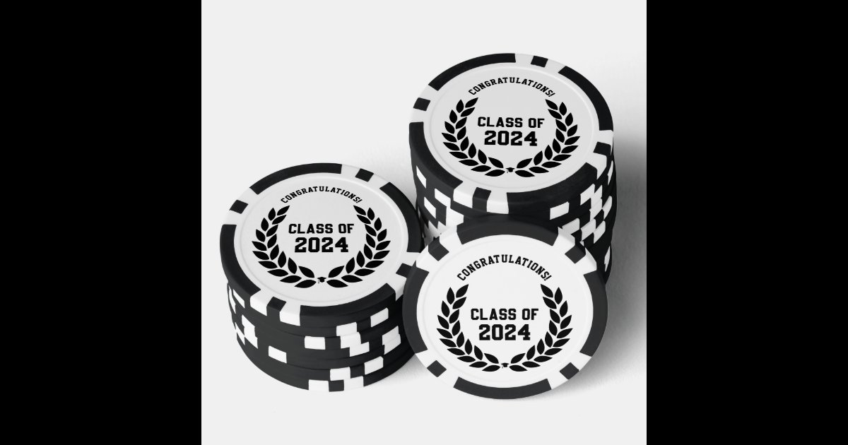 Modern Class of 2024 College Graduation Party Poker Chips | Zazzle