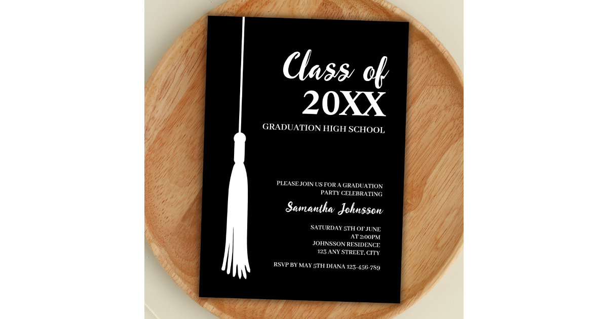 Modern Class Of 2024 Grad Tassel Graduation Invitation | Zazzle