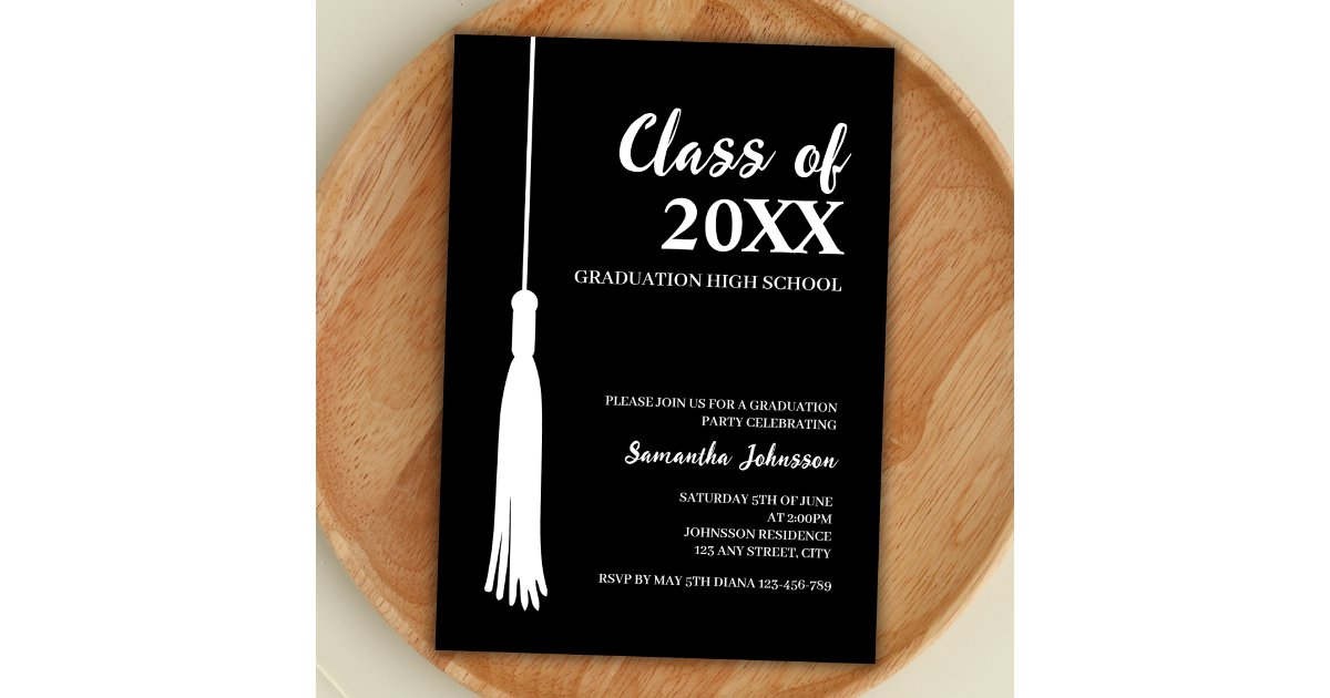 Modern Class Of 2024 Grad Tassel Graduation Invitation | Zazzle