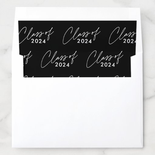 Modern Class of 2024 Script Graduation Envelope Liner | Zazzle