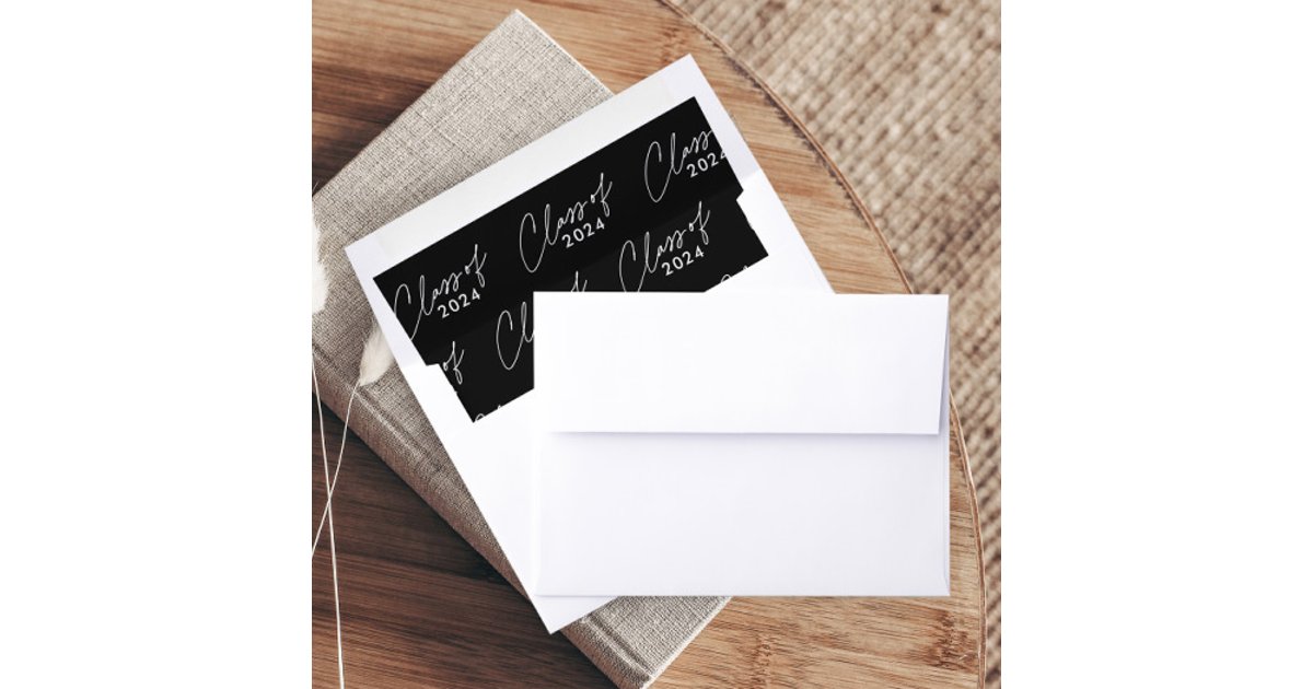 Modern Class of 2024 Script Graduation Envelope Liner | Zazzle