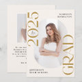 Modern Class of 2025 Gold Grad 2 Photo Graduation Announcement | Zazzle