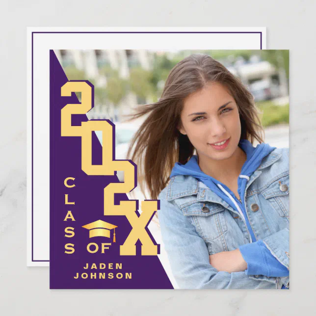 Modern Class of 2025 Grad PHOTO Graduation Party Invitation | Zazzle