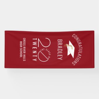 Modern CLASS OF 20XX Red Graduation Door Banner | Zazzle