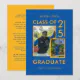 Modern Class Of 25 Blue 2 Photos Open House Invitation | Zazzle