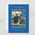 Modern Class Of 25 Blue 2 Photos Open House Invitation | Zazzle