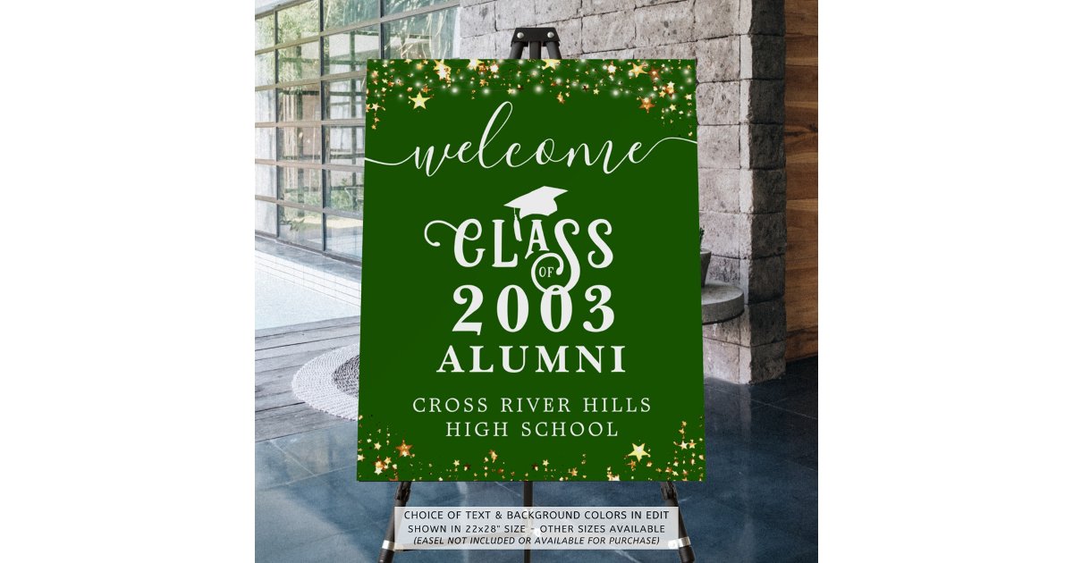 Modern Class Reunion Welcome Green Foam Board | Zazzle