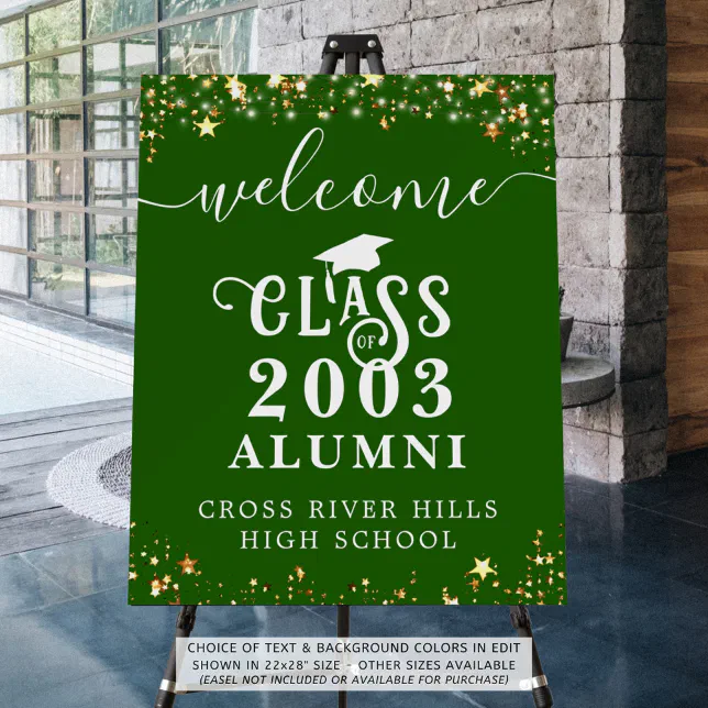 Modern Class Reunion Welcome Green Foam Board | Zazzle