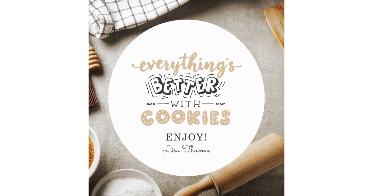 Modern Classic Baking Homemade Food Label Sticker | Zazzle
