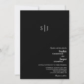 Modern Classic Black Monogram Wedding Invitation | Zazzle
