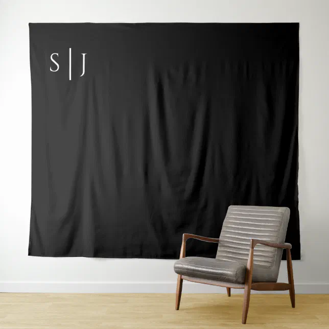 Modern Classic Black Wedding Photo Backdrop | Zazzle