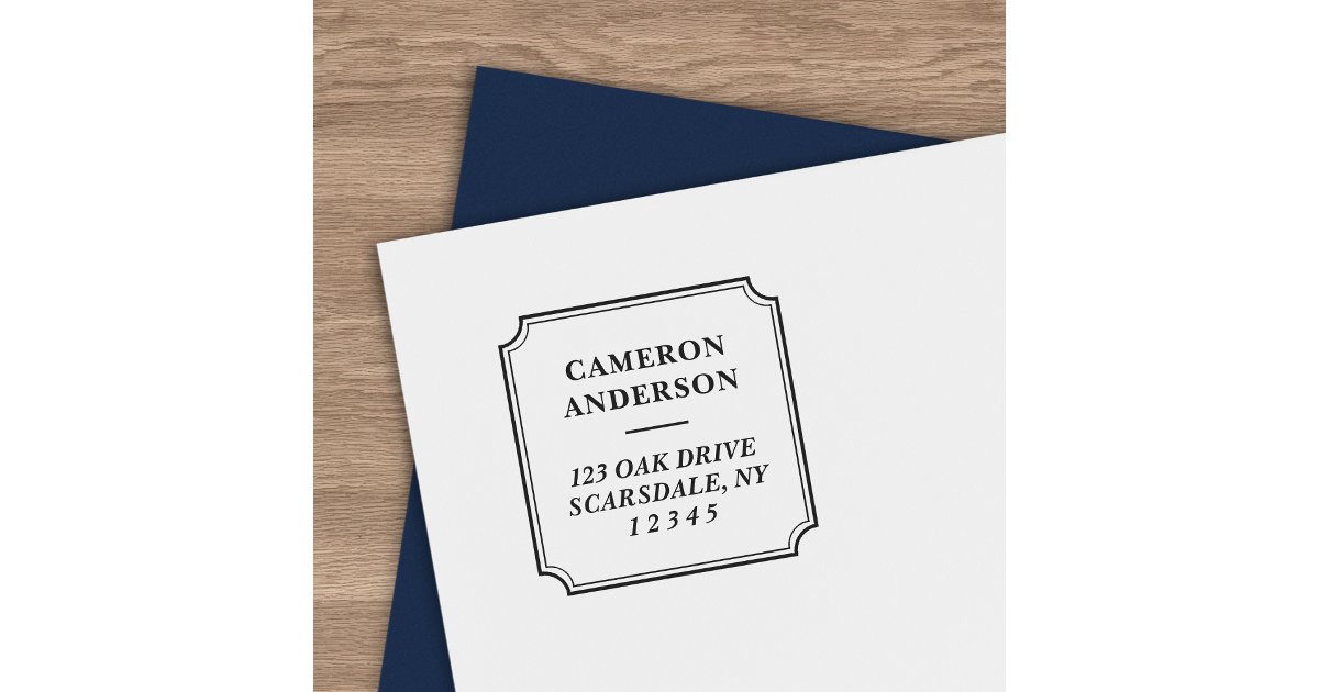 Modern Classic Border Name Return Address Self-inking Stamp | Zazzle