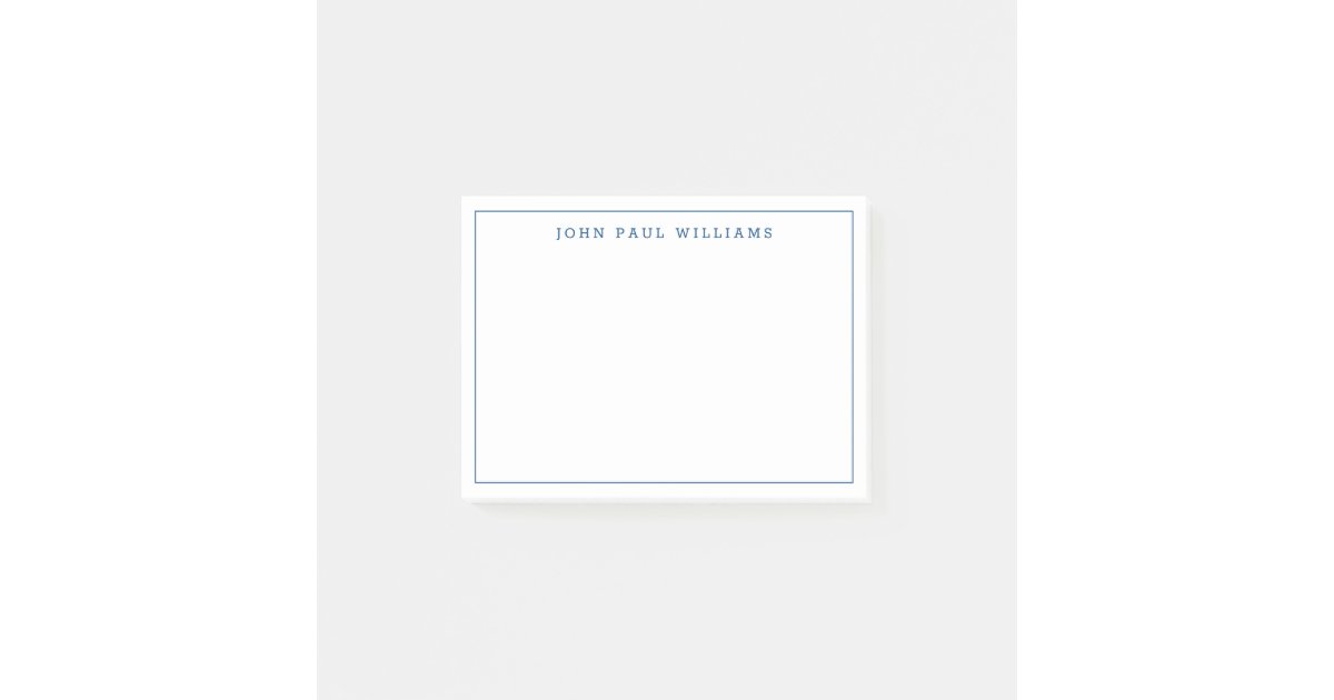 Modern Classic Navy Blue Formal Thin Border Line Post-it Notes | Zazzle