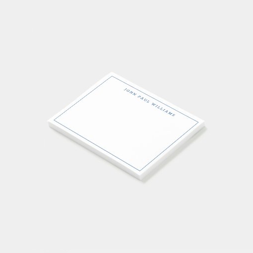 Modern Classic Navy Blue Formal Thin Border Line Post-it Notes | Zazzle