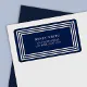 Modern Classic Navy Blue White Borders Address Label | Zazzle