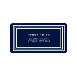 Modern Classic Navy Blue White Borders Address Label | Zazzle