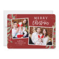 Modern Classic Red and Green Merry Christmas Photo Holiday Card | Zazzle