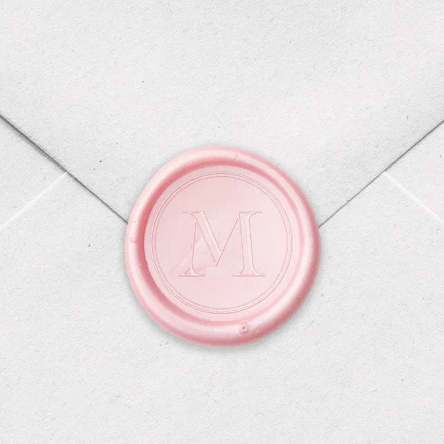 Modern Classic Round Border Monogram Wax Seal Stamp | Zazzle