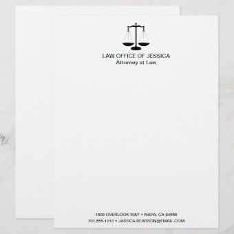 Modern Classic Scales Of Justice Law Letterhead | Zazzle