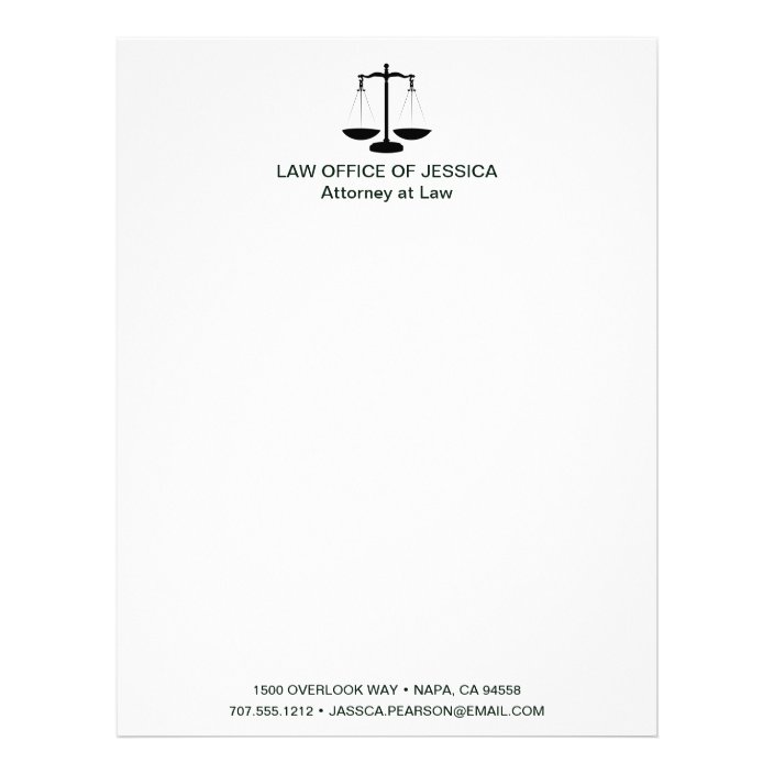 Modern Classic Scales Of Justice Law Letterhead | Zazzle.com