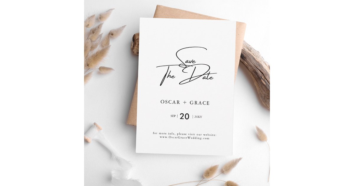 Modern Classic Script Save The Date Invitation | Zazzle
