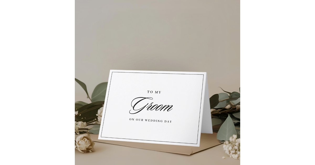 Modern Classic to My Groom on Our Wedding Day Thank You Card | Zazzle