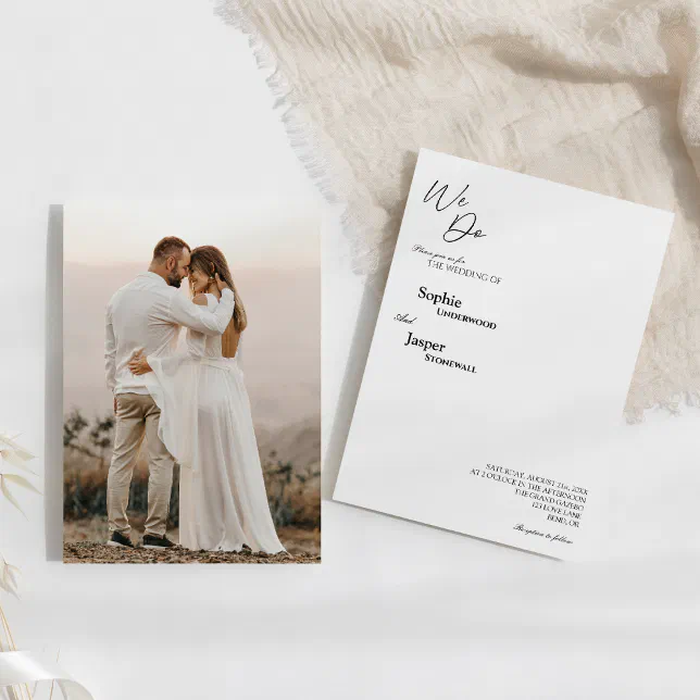Modern Classic We Do Photo Wedding Invitation | Zazzle