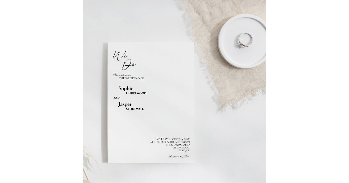 Modern Classic We Do Wedding Invitation | Zazzle