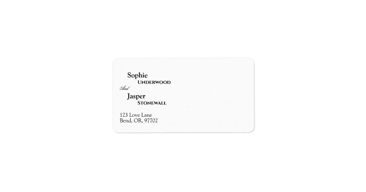 Modern Classic Wedding Address Label | Zazzle