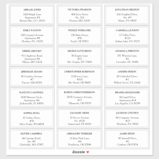 Modern Classic Wedding guest address labels | Zazzle