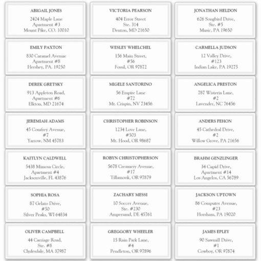 Modern Classic Wedding guest address labels | Zazzle