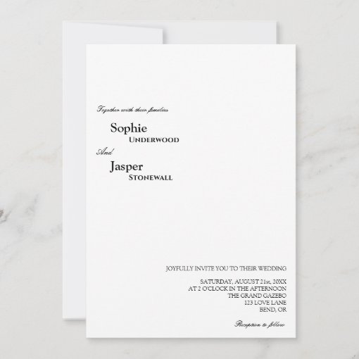 Modern Classic Wedding Invitation | Zazzle