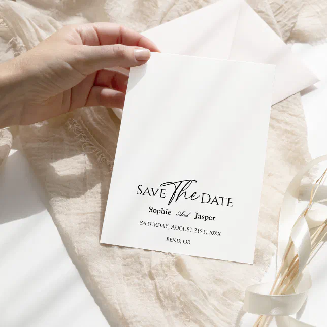 Modern Classic Wedding Save The Date Card | Zazzle