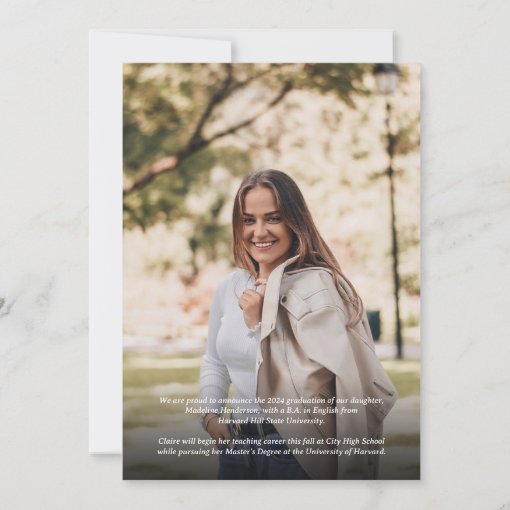 Modern Classy 5 Photo Collage Green Graduation Announcement | Zazzle