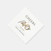 Modern classy cheers to 40 years birthday party napkins | Zazzle