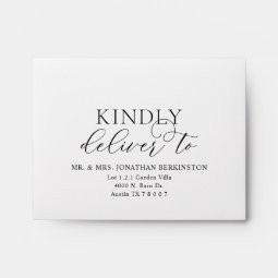 Modern Classy RSVP, Kindly deliver to Envelope | Zazzle