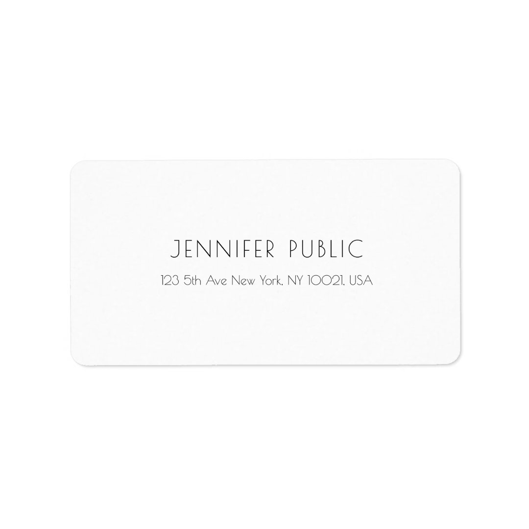 Modern Classy Simple White Template Professional Label | Zazzle