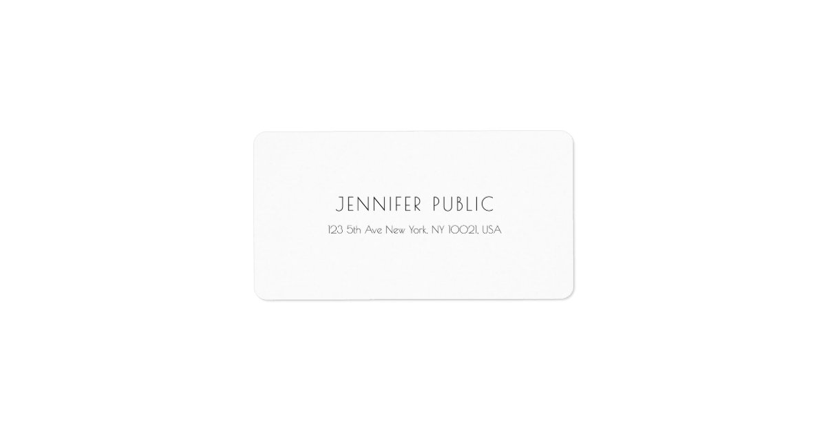 Modern Classy Simple White Template Professional Label | Zazzle