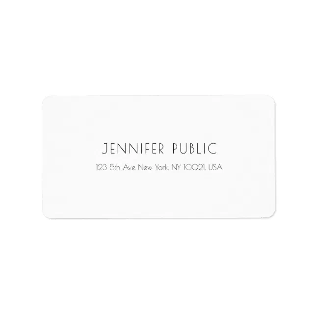 Modern Classy Simple White Template Professional Label | Zazzle