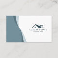 Modern & Clean Blue Wave Real Estate Business Card | Zazzle