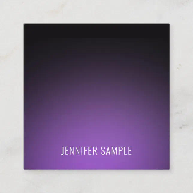 Modern Clean Elegant Design Purple Plain Luxurious Square Business Card ...