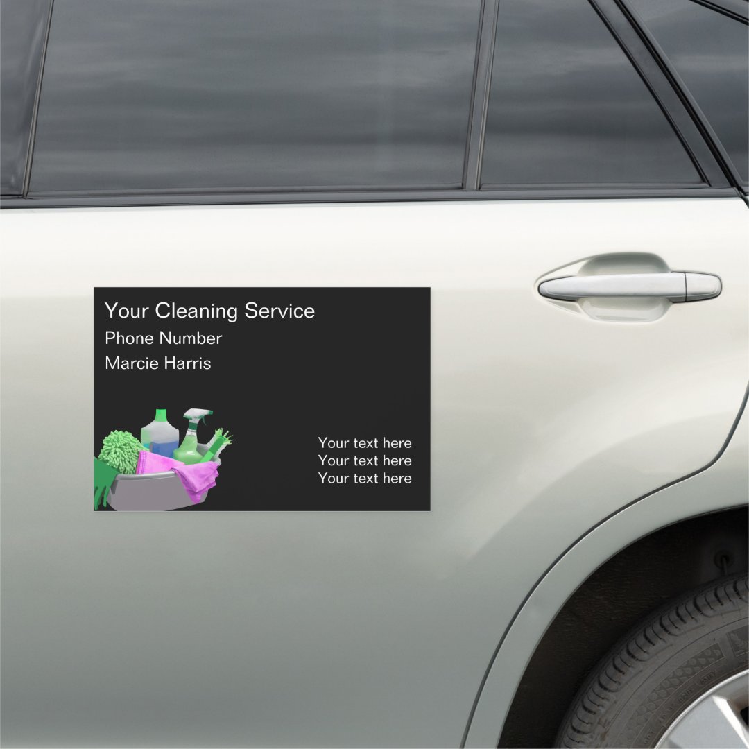 Modern Cleaning Service Car Magnet | Zazzle
